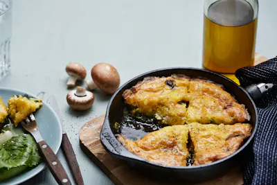 LCHF-recept – Frittata med svamp, spenat och getost – Diet Doctor