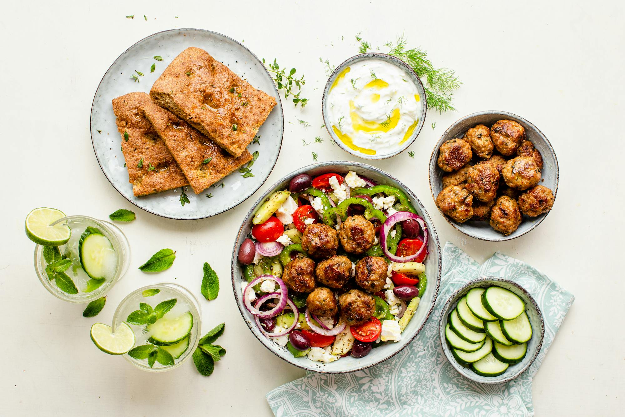 Greek Low Carb Keftedes Bowls - Recipe - Diet Doctor