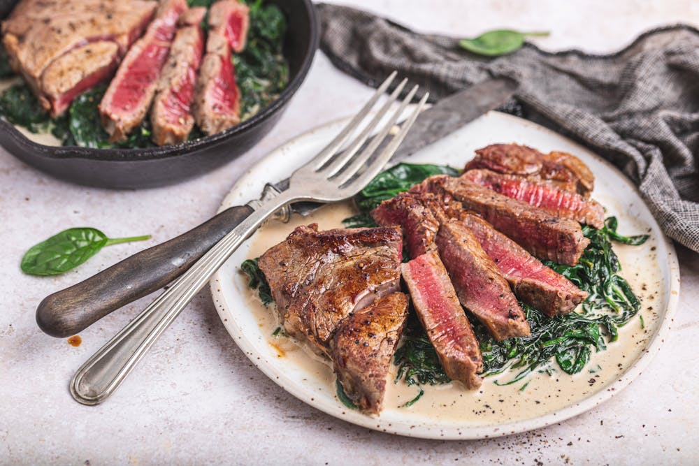 Steak with Creamed Spinach - Recipe - Diet Doctor